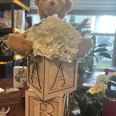 12 Inch Large Baby Shower Block Letters Large Wooden Alphabet Block ...