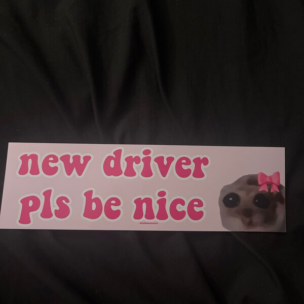 New Driver Pls Be Nice | Bumper Sticker AND Magnet | Funny Meme Sticker ...
