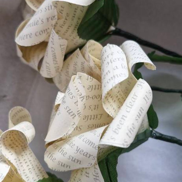 Personalised First Anniversary Gift, Paper Roses With Your Message or ...