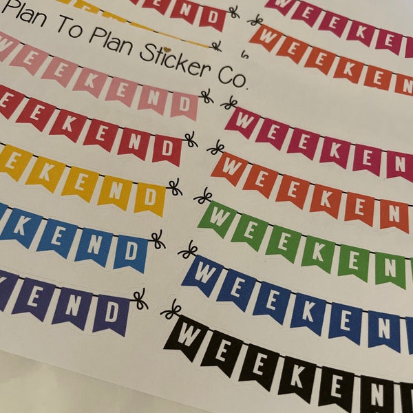 1176~~weekend Banner Planner Stickers. - Etsy
