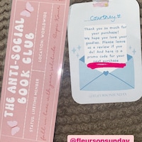 The Anti-social Book Club Bookmark Feminist Bookmark Bookmark Ticket ...