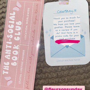 The Anti-social Book Club Bookmark Feminist Bookmark Bookmark Ticket ...