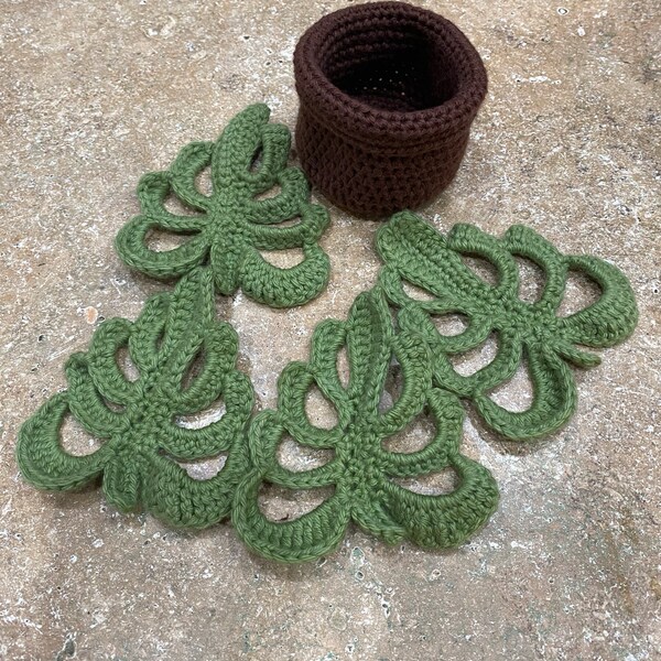Monstera Leaf Coasters Crochet Pattern, Video Tutorial and PDF Download ...