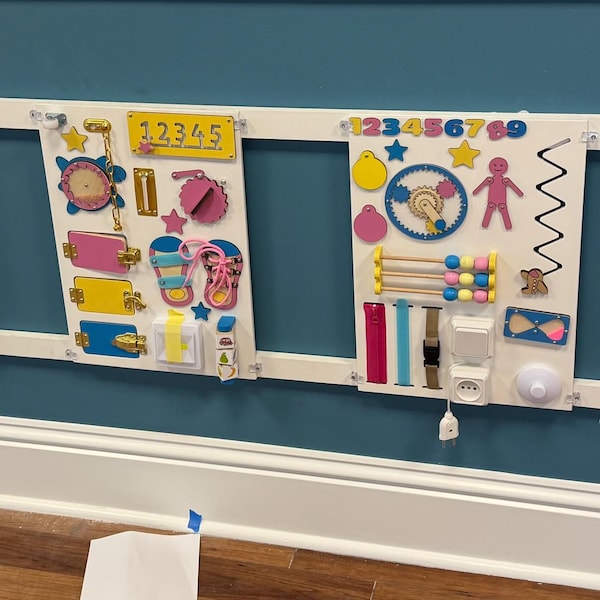 Montessori Sensory Wall Panel, Large Learning Activity Center, Toddler ...