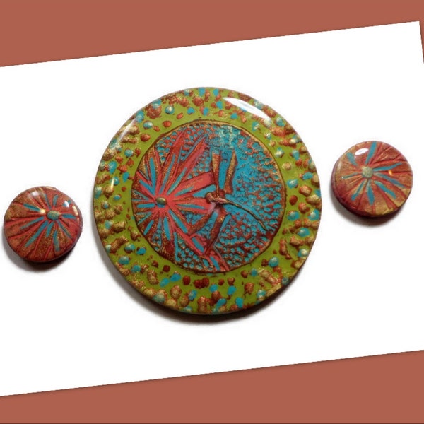 Kokopelli Good Luck Polymer Clay Medallion Pendant Jewelry Making ...