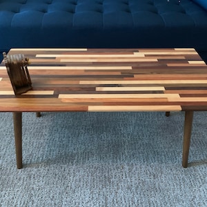 Engraved Walnut Teak Coffee Table Modern Wood Furniture | Etsy