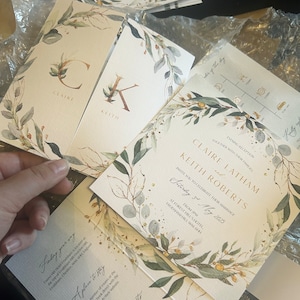 Farah Wedding Invitation Dried Flowers. Bohemian Wedding - Etsy