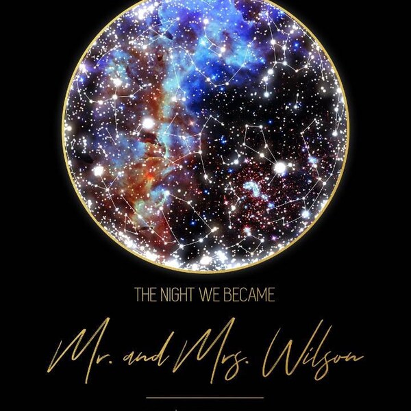 Night Sky Print | Night Sky Map Printable | Engagement Gift | Night Sky ...