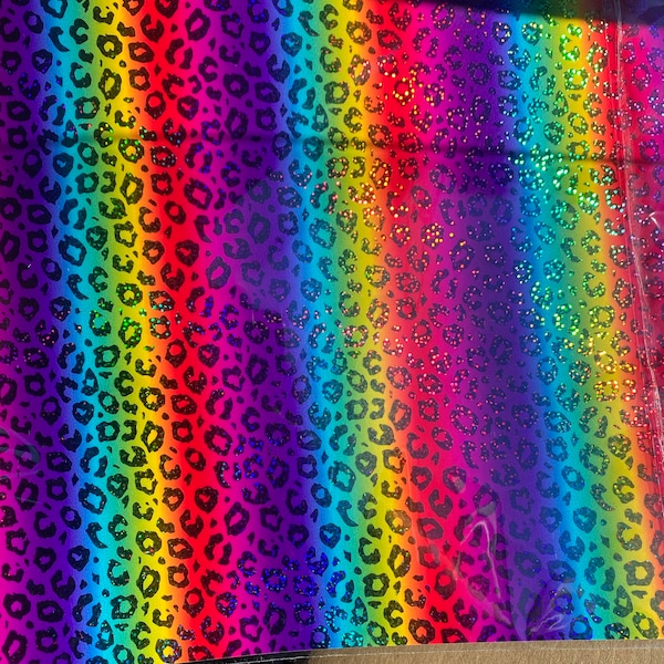 Adhesive Craft Vinyl - Holographic Rainbow Gradient Metallic Glitter ...