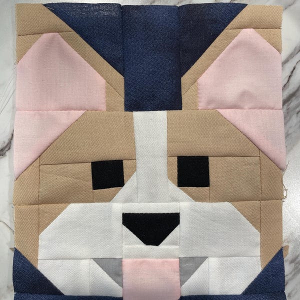 Corgi Quilt Block Pattern Dog Puppy PDF- Instructions for 6 Inch, 12 ...