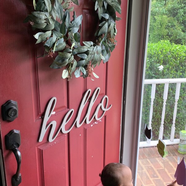 Large Wood Hello Sign, Entryway Decor, Housewarming Gift - Etsy