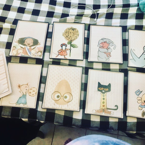 Diverse Children’s Neutral Boho Modern Story Book Character Posters ...