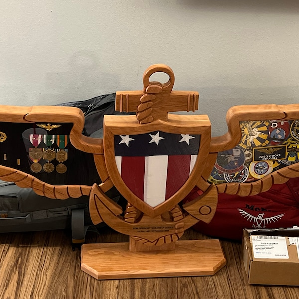 Navy Pilot Wings Shadow Box - Etsy