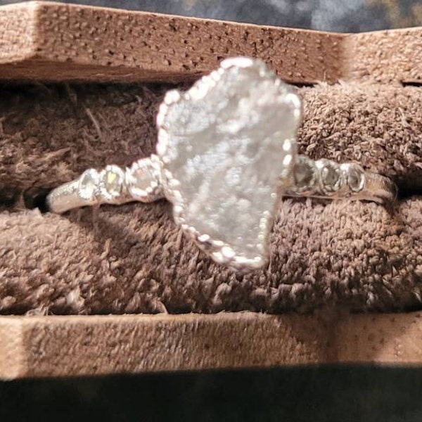 Kyanite Shield Ring Green Raw Crystal Crown Ring Natural Rough Kyanite ...