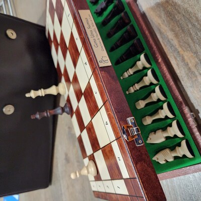 Personalized Wooden Chess Pieces & Storage Box Staunton - Etsy