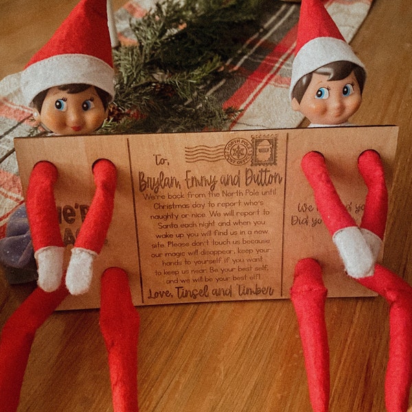 I'm Back Wooden Elf Post Card Holiday Helper - Etsy