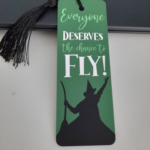Wicked Inspired Bookmark | Musical Theatre Gift | Defying Gravity Green ...