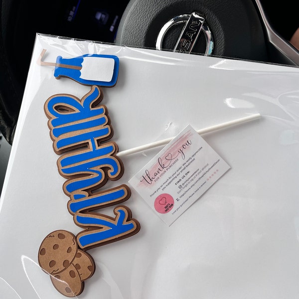 Cookie and Milk Cake Topper Cookie Inspired Cake Topper Cookie Theme ...