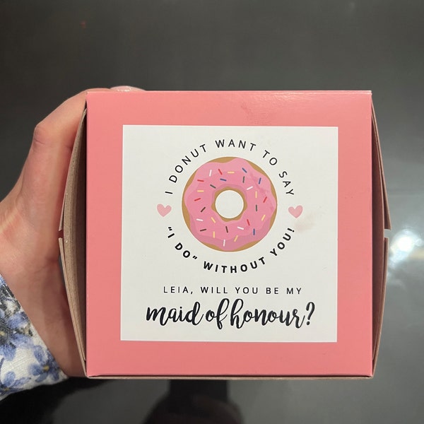 NEW! Donut Proposal Box | Funny Donut Pun | Bridesmaid Proposal ...