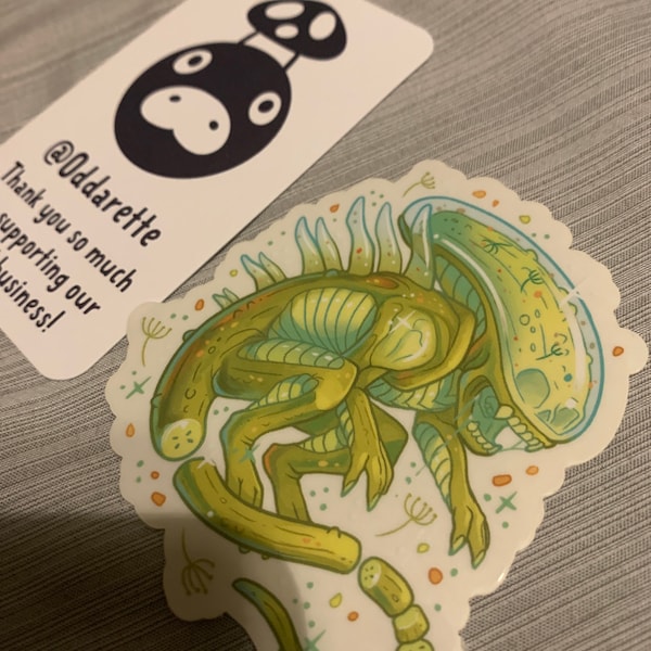 Pickle Xenomorph Sticker - Alien Creature - Dill Pickles - Transparent ...