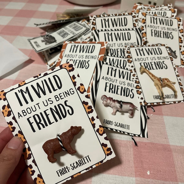 Animals Valentines Day Cards for Kids Printable Wild Animal Valentine's ...