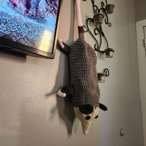 Possum Holiday Stocking, Crochet Possum Christmas Stocking, Possum Bag ...