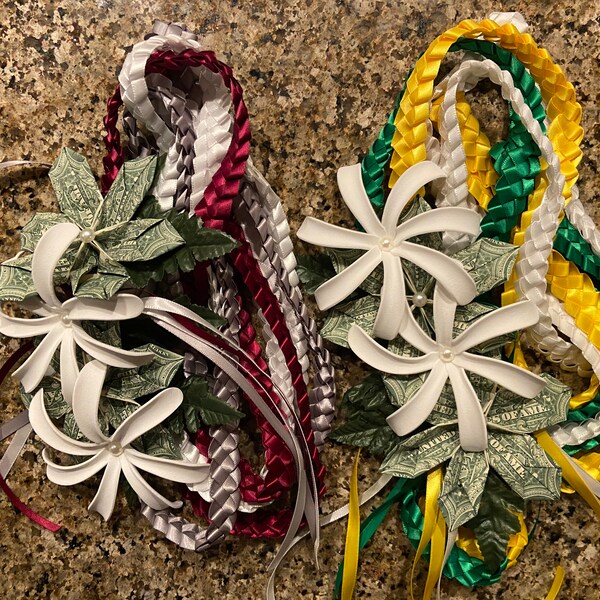Ribbon Lei, Flower Ribbon Lei, Graduation Lei, Girls Graduation Lei ...