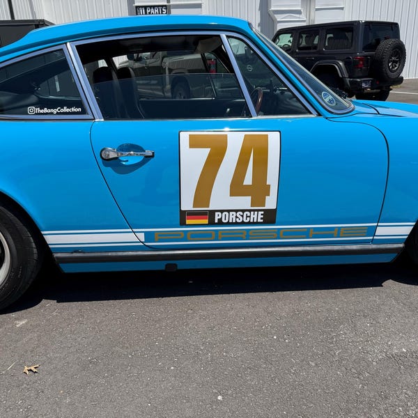 Race Car Number Plate - Permanent Vinyl or Reusable Magnet - Custom ...