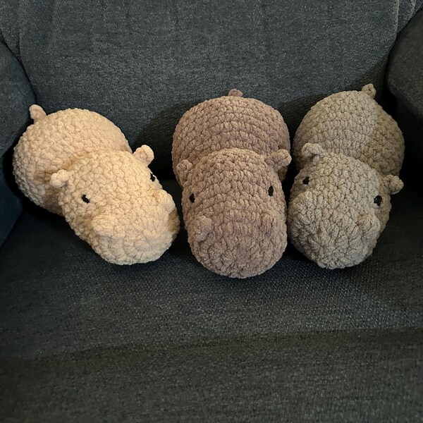 Happy the Hippo, NO-SEW Crochet Amigurumi PDF Pattern, Adorable Cute ...
