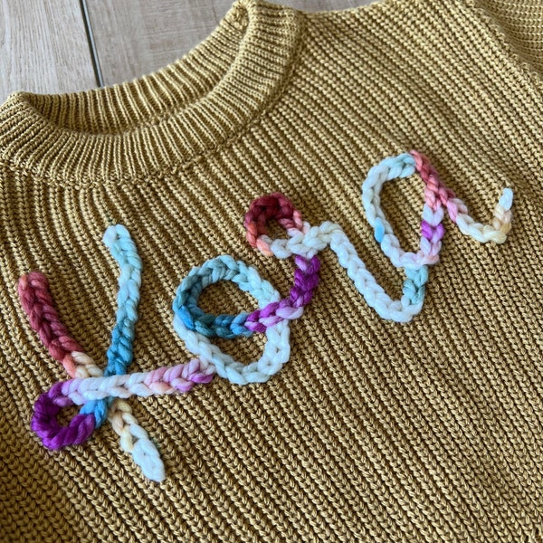 Personalized Hand Embroidered Name Sweater - Baby & Toddler - Etsy
