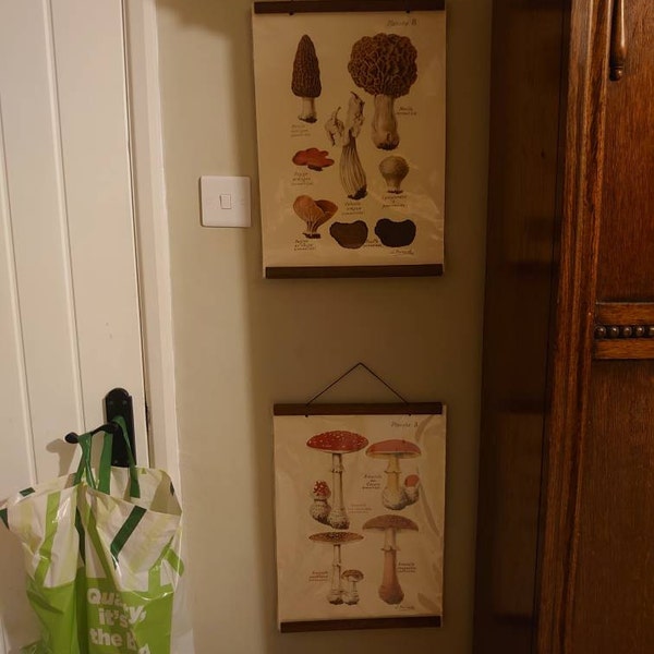 Walnut Poster Hanger, Magnetic Wood Poster Hanger, Wooden Wall Hanging ...