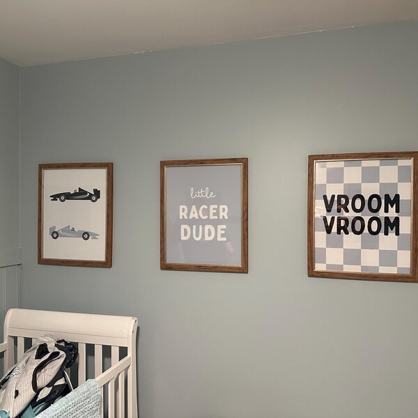 LITTLE RACER DUDE Racing Car Prints for Boys Bedroom | Set of 3 Digital ...