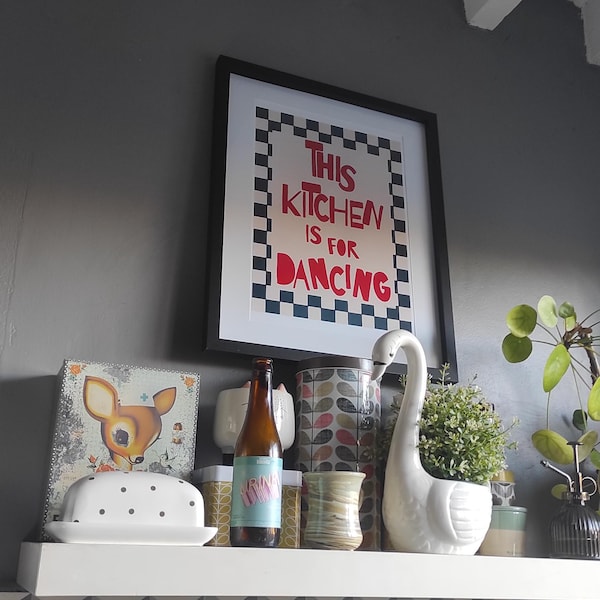 Let's Eat Kitchen Print Aesthetic Kitchen Decor Cooking Art Kitchen ...