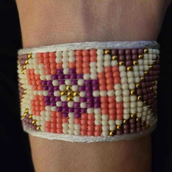 Morning Sky Loom Bead Pattern for Bracelets Gold, Blue, Apache Style ...