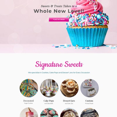 Cupcake Website Template Wix, Cake Bakery Website Template, Monthly ...