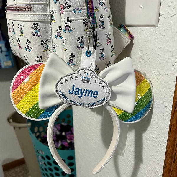 Mouse Ear Strap | Personalized Ear Saver | Ear Fob | Cast Member Badge ...