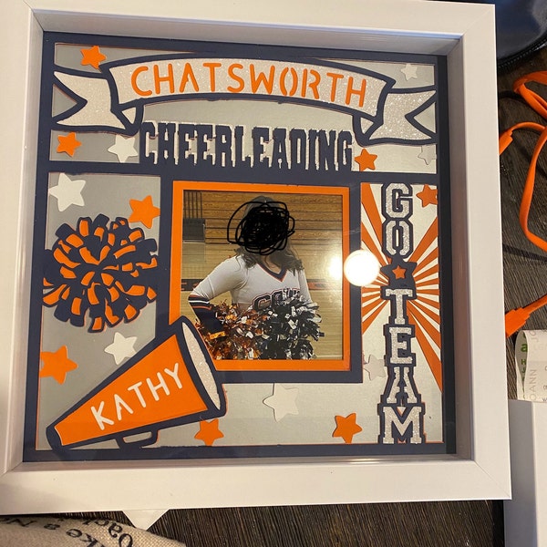 Cheerleading Shadow Box Svg, Shadow Box Svg, Cheerleading Svg, Cheer ...