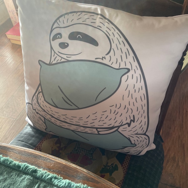 Cute Lazy Sloth Hugging Giant Pillow Square Pillow, Sloth Plush Throw ...