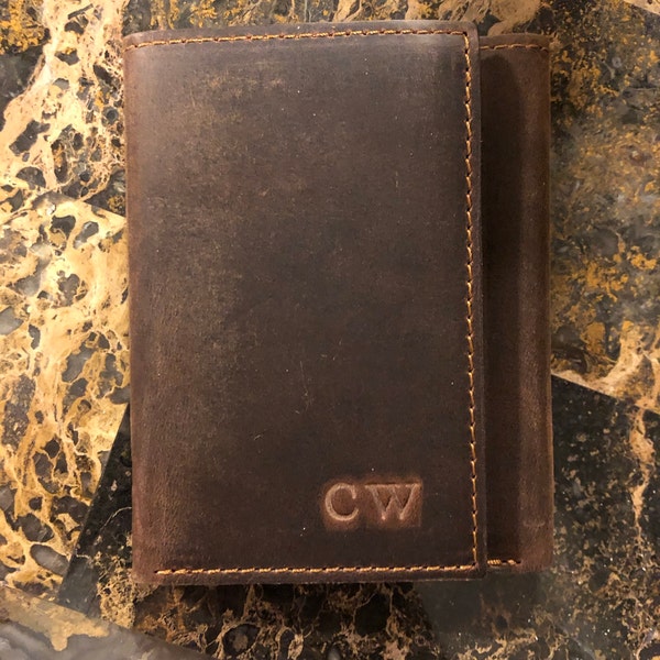 Personalized Trifold Wallet, Leather Wallet, Handmade Wallet for Men ...