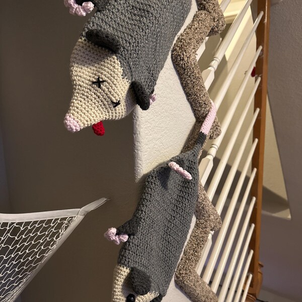 Possum Holiday Stocking, Crochet Possum Christmas Stocking, Possum Bag ...