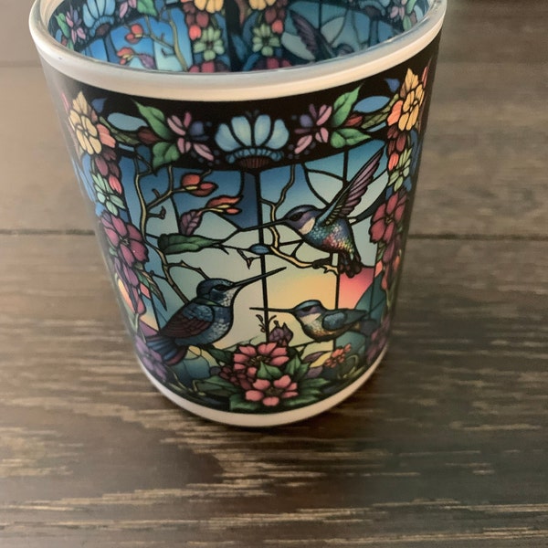 Hummingbird Stained Glass Designed Battery Operated Tea Light Holder - Etsy
