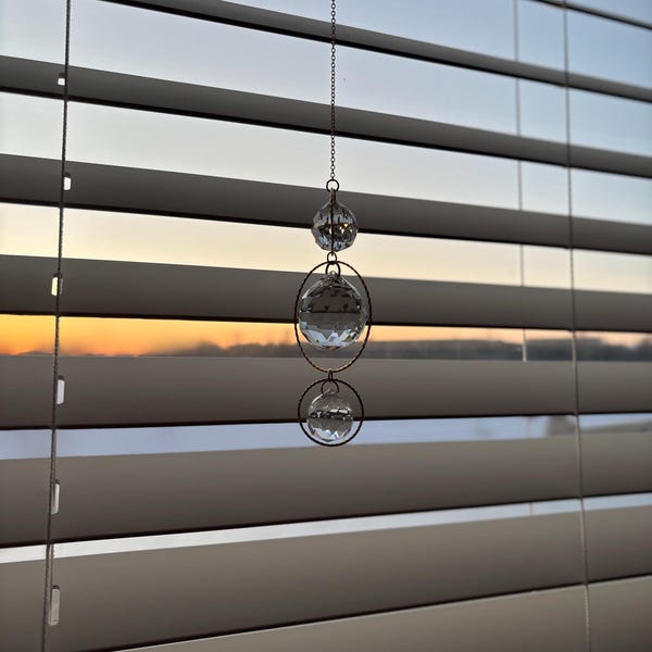 Luxury Sun Catcher | Hanging Gold Crystal Prism | Sun Window Hanger ...