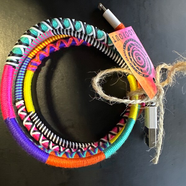 Yarn Wrapped Tribal Rope Necklace / Hand Wrapped Statement Necklace ...