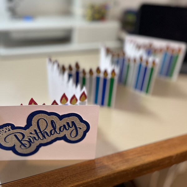 Expanding Candle Birthday Card - SVG Digital File - Etsy
