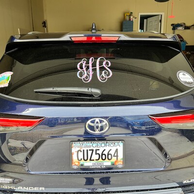 Custom Hibiscus Butterfly Monogram Decal for Car Window - Etsy