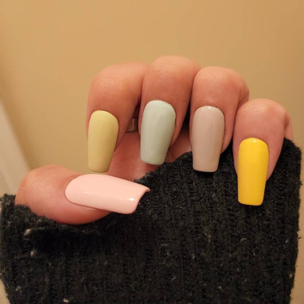 Emerald Green Press on Nails/emerald Green Nails/emerald Green Marble ...