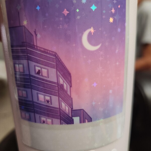 Holographic Aesthetic Sticker: Lofi Sky | Polaroid Stickers | for ...