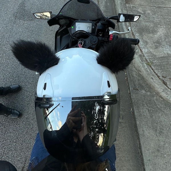Cat Ears Candy Pink Faux Fur That Sticks on (your Helmet!)ski Bike ...