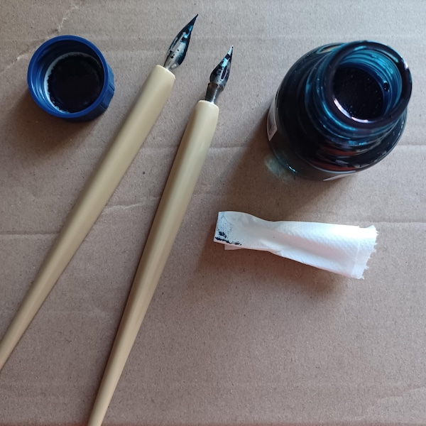Dip Pen Nib Ferrules / Accommodation Tips - Pack of 5. Convert Feather ...