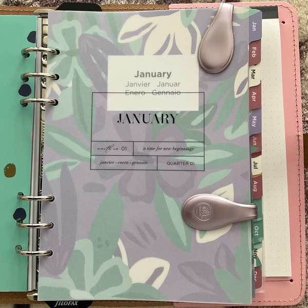 12 Monthly Planner Dashboard Set, Vellum Dashboards, A5/personal Size ...